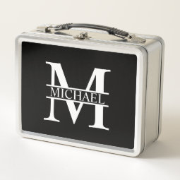 Personalized Monogram and Name Metal Lunch Box | Zazzle