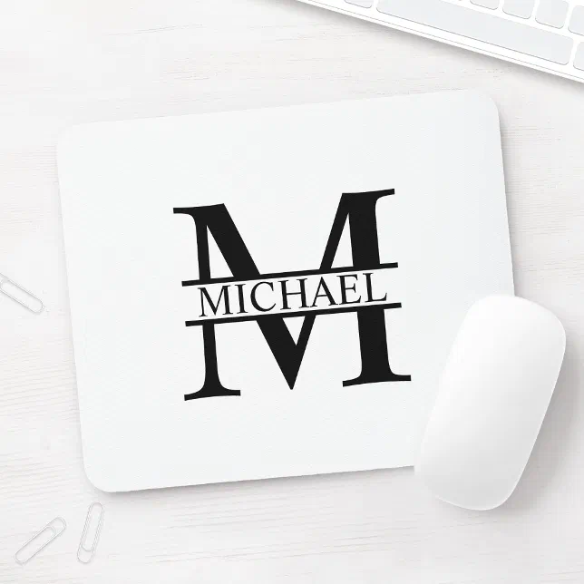 Personalized Monogram and Name Mouse Pad | Zazzle