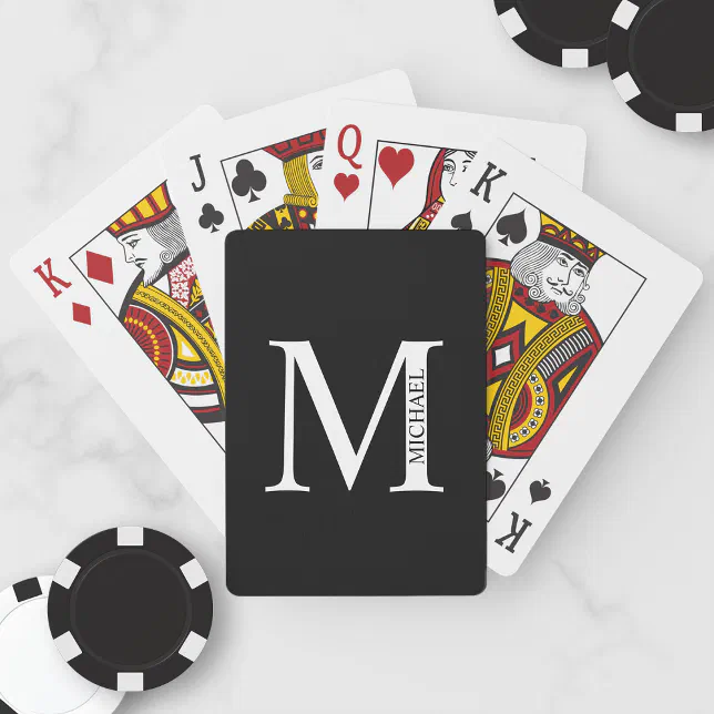 Personalized Monogram and Name Playing Cards | Zazzle