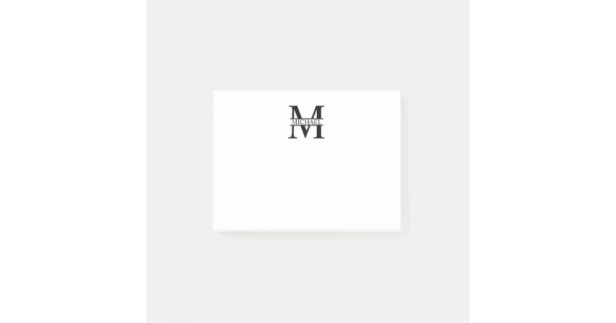 Personalized Monogram and Name Post-it Notes | Zazzle