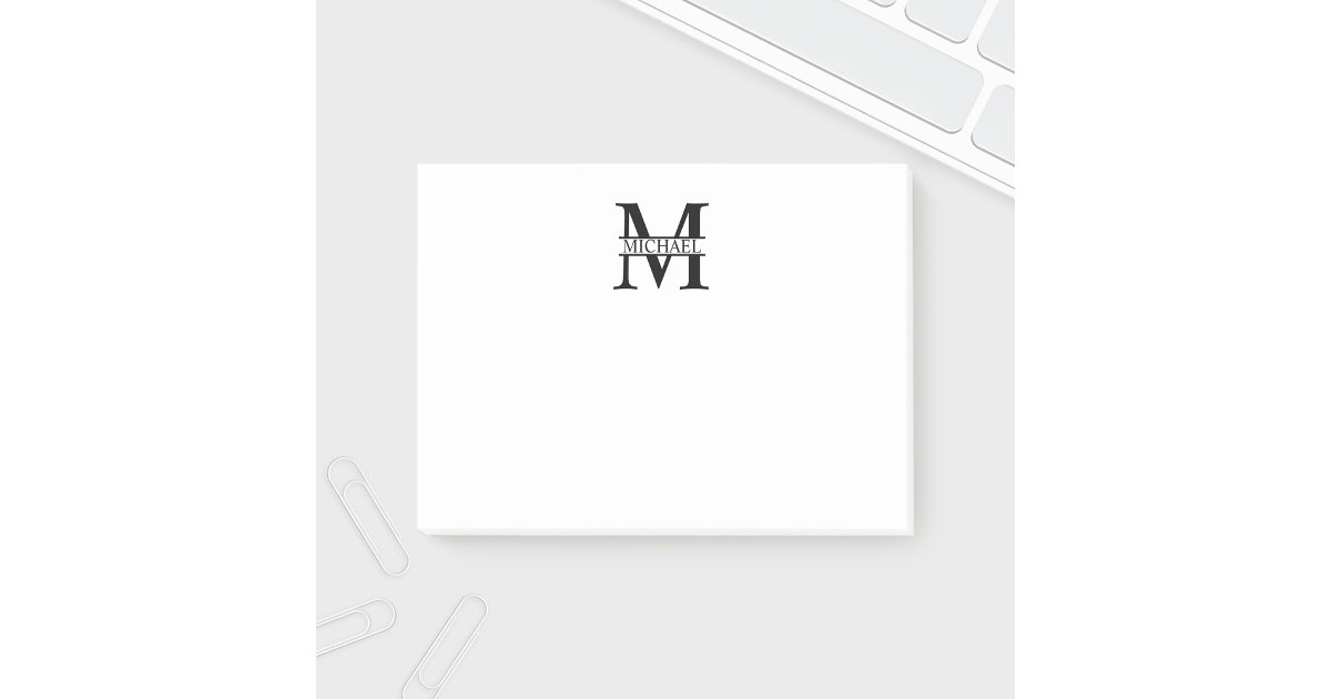 Personalized Monogram and Name Post-it Notes | Zazzle