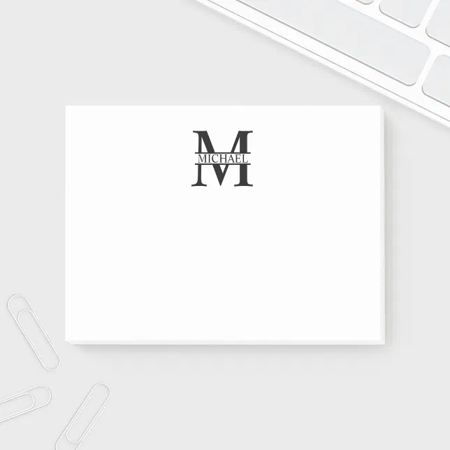 Personalized Monogram and Name Post-it Notes | Zazzle