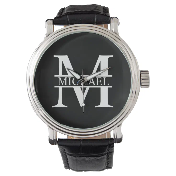 Personalized Monogram and Name Watch | Zazzle