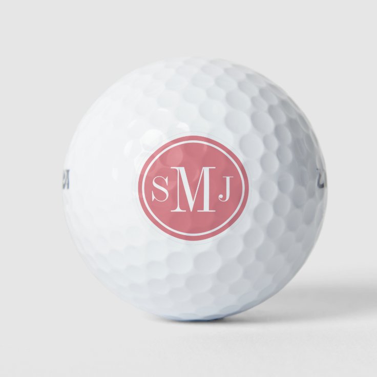 Personalized Monogram and Strawberry Ice Frame Golf Balls | Zazzle