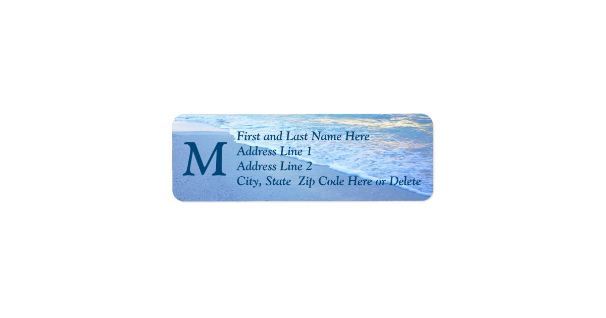 Personalized Monogram Beach Theme Address Labels | Zazzle