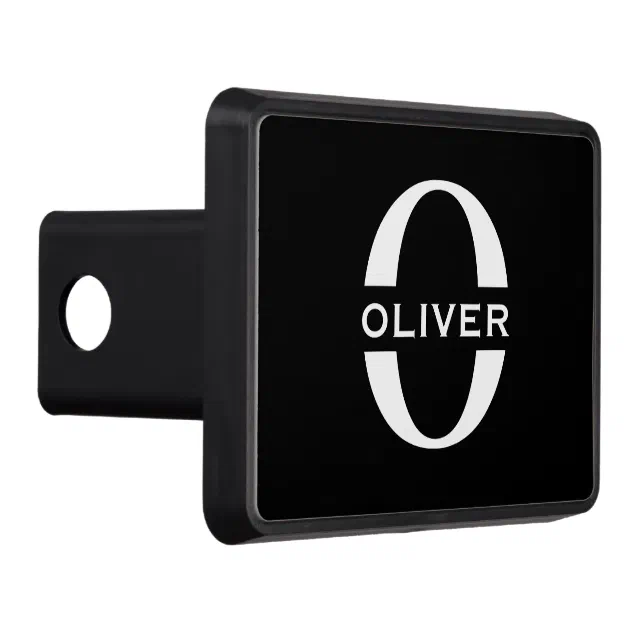 Personalized Monogram Black And White Name Hitch Cover | Zazzle