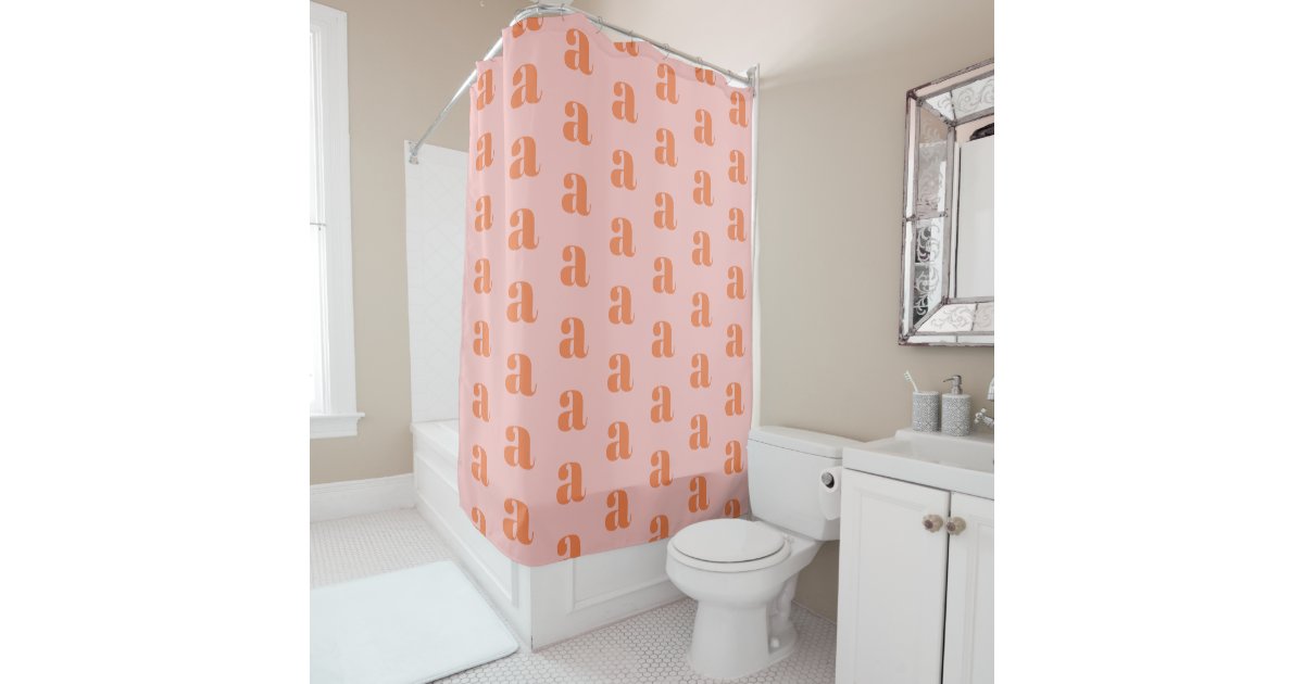 Personalized Monogram Blush Pink Repeating Initial Shower Curtain | Zazzle