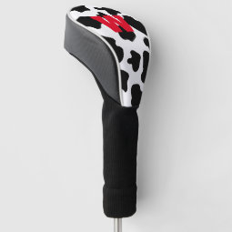 Personalized monogram cow spots animal print golf head cover | Zazzle
