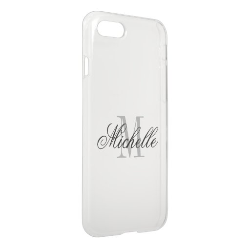 Personalized monogram elegant clear iPhone 7 case | Zazzle