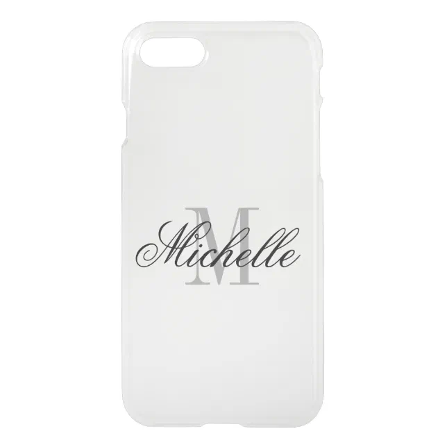 Personalized monogram elegant clear iPhone 7 case | Zazzle