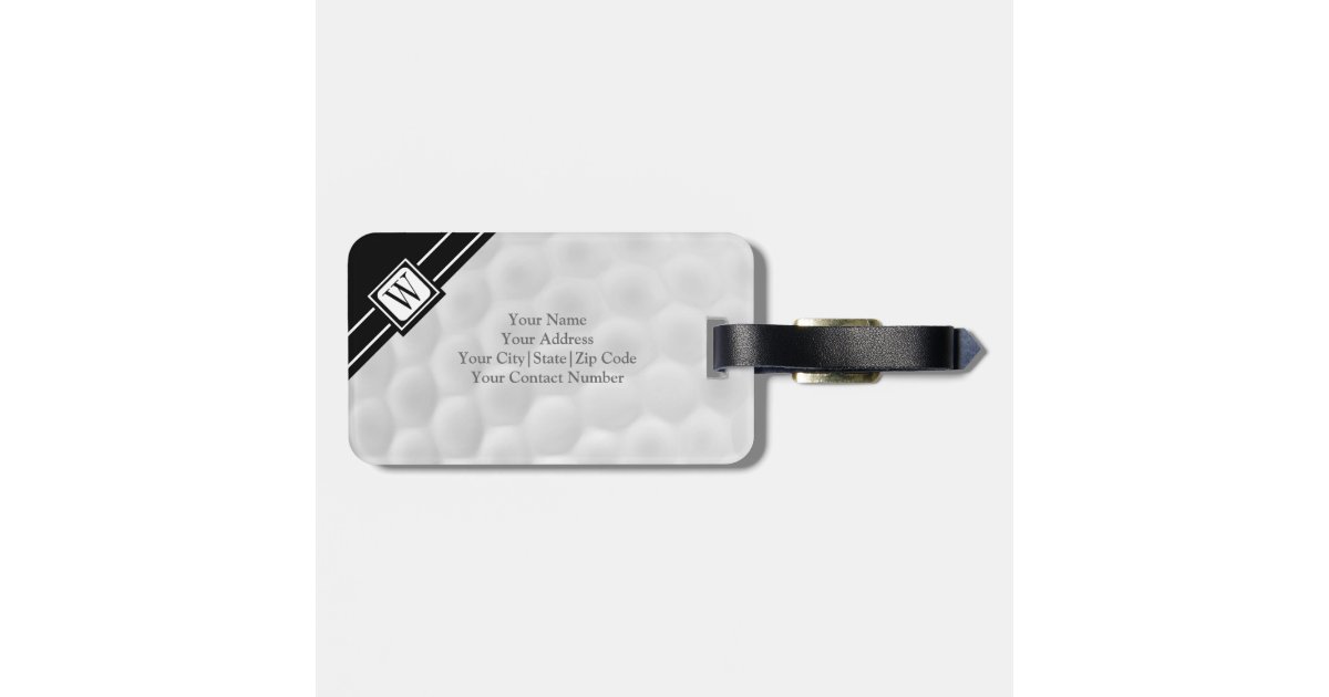 Personalized Monogram Golf Ball Luggage Tag | Zazzle