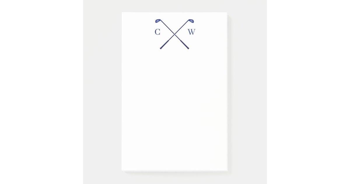 Personalized Monogram Golf Club Blue Post-Its Post-it Notes | Zazzle