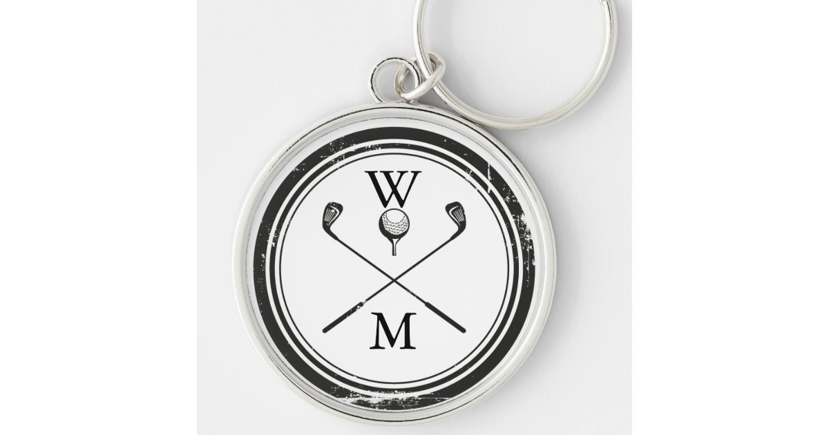Personalized Monogram Golf Clubs Keychain | Zazzle.com