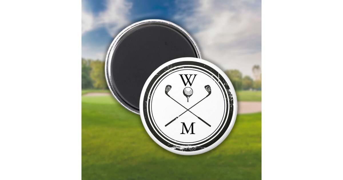 Personalized Monogram Golf Magnet | Zazzle