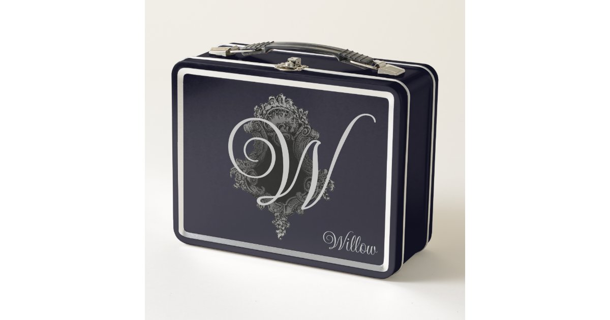 Personalized Monogram Initial Metal Lunch Box | Zazzle