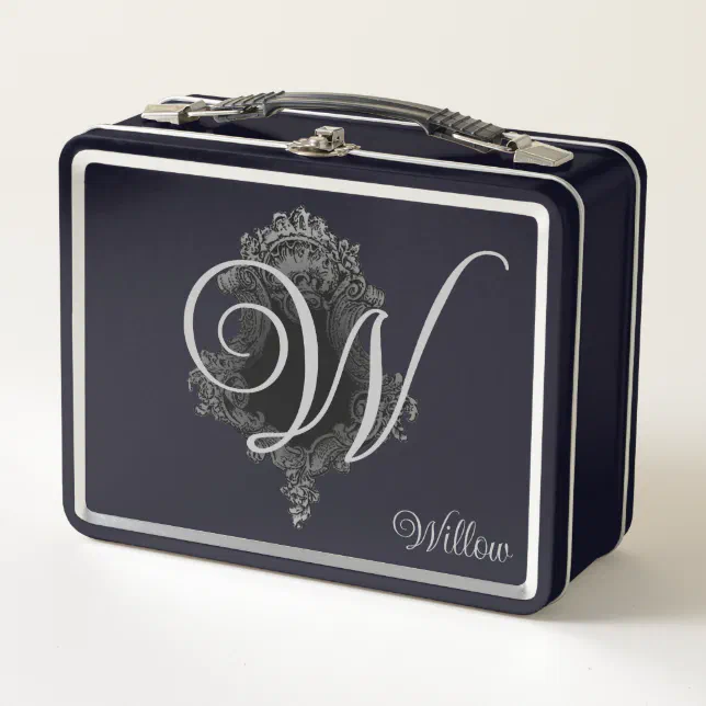 Personalized Monogram Initial Metal Lunch Box | Zazzle