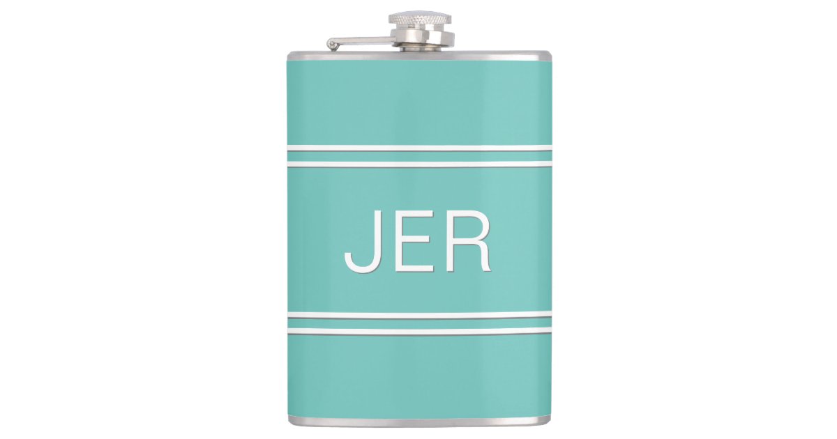 Personalized Monogram Initials Minimalist Simple Flask | Zazzle