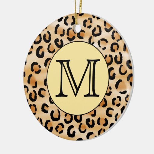 Personalized Monogram Leopard Print Pattern. Ceramic Ornament | Zazzle