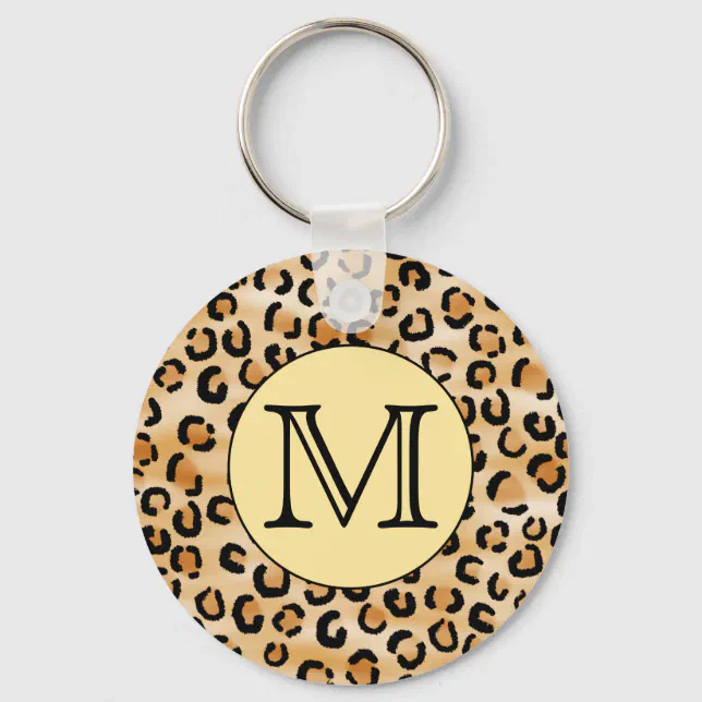 Personalized Monogram Leopard Print Pattern. Keychain | Zazzle