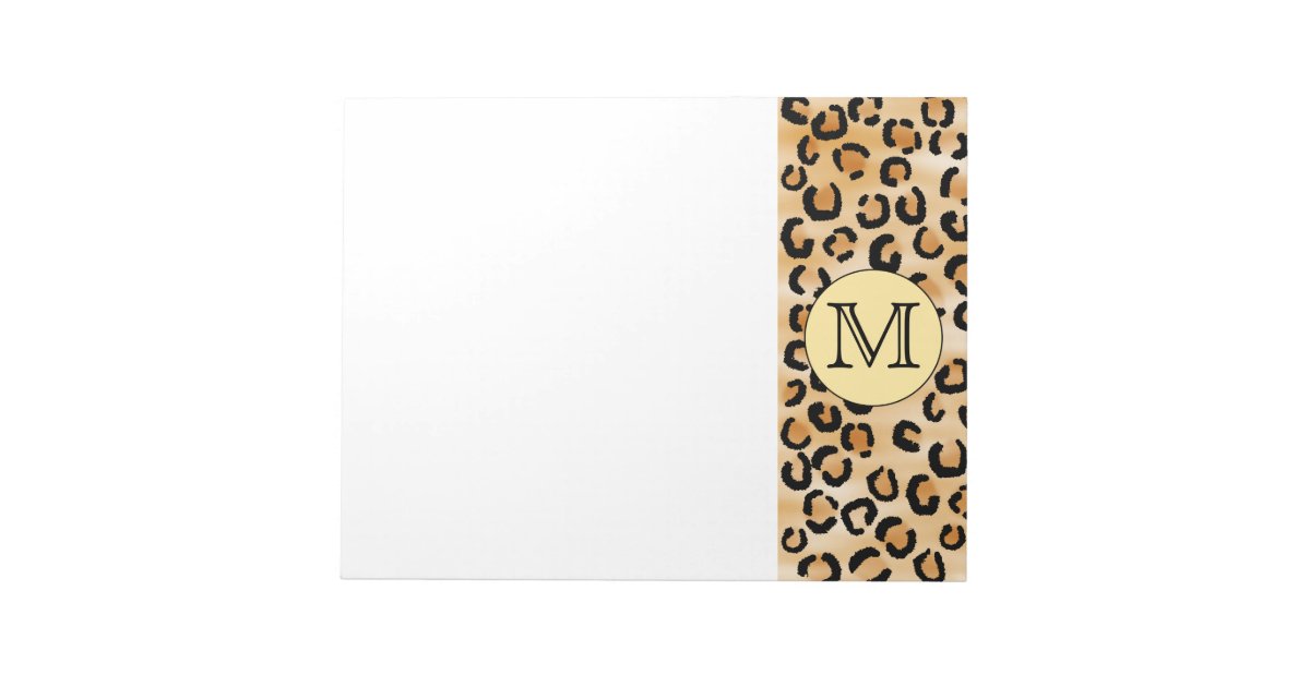 Personalized Monogram Leopard Print Pattern. Notepad | Zazzle