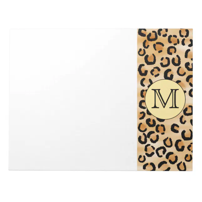 Personalized Monogram Leopard Print Pattern. Notepad | Zazzle