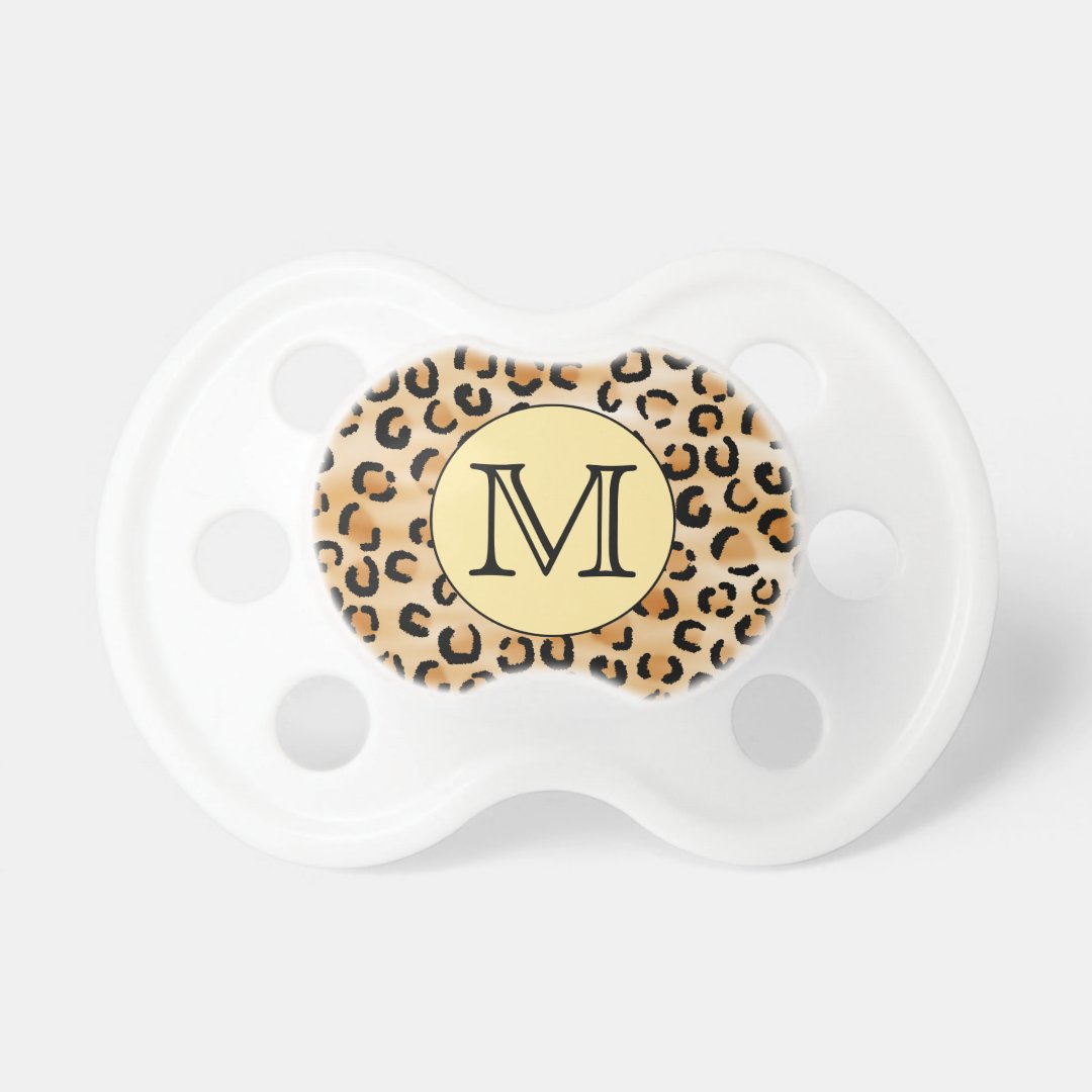 Personalized Monogram Leopard Print Pattern. Pacifier | Zazzle