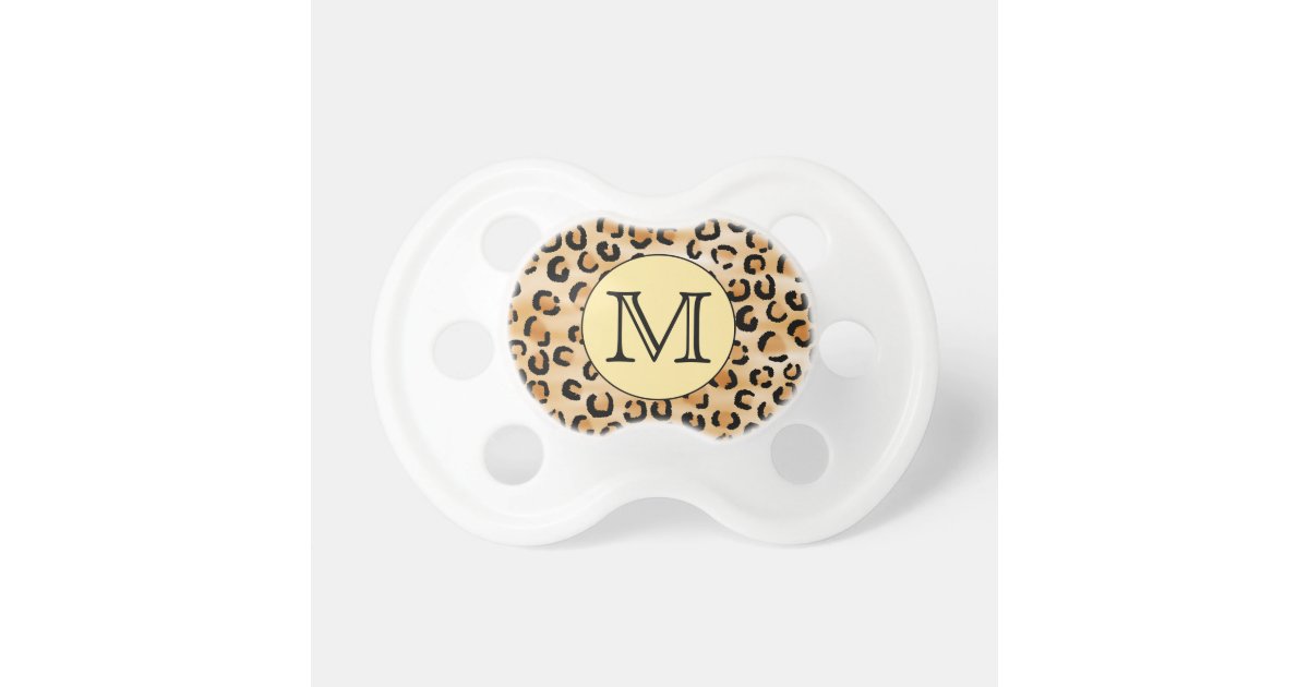 Personalized Monogram Leopard Print Pattern. Pacifier | Zazzle