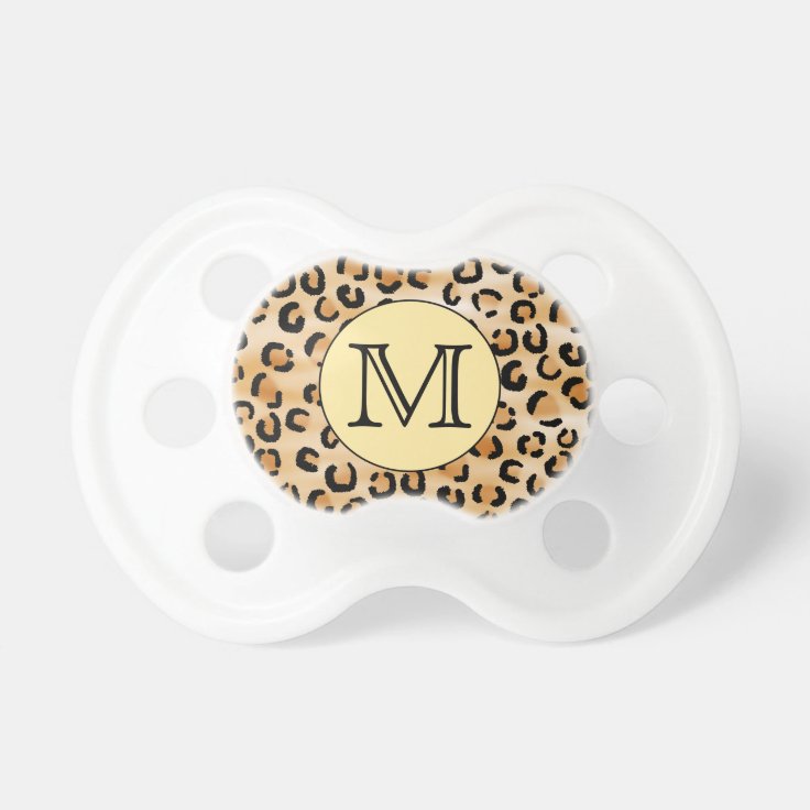 Personalized Monogram Leopard Print Pattern. Pacifier | Zazzle