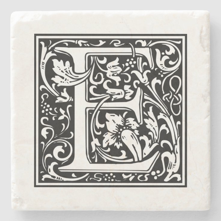 Personalized Monogram Letter E Wedding Birthday Stone Coaster | Zazzle