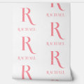 Personalized Monogram Name Minimal Stylish Pink Wallpaper | Zazzle