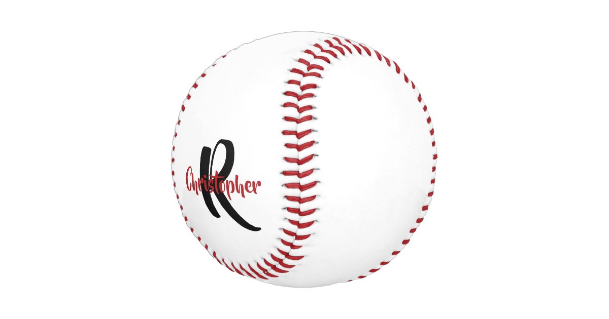 Personalized Monogram Name White Baseball | Zazzle