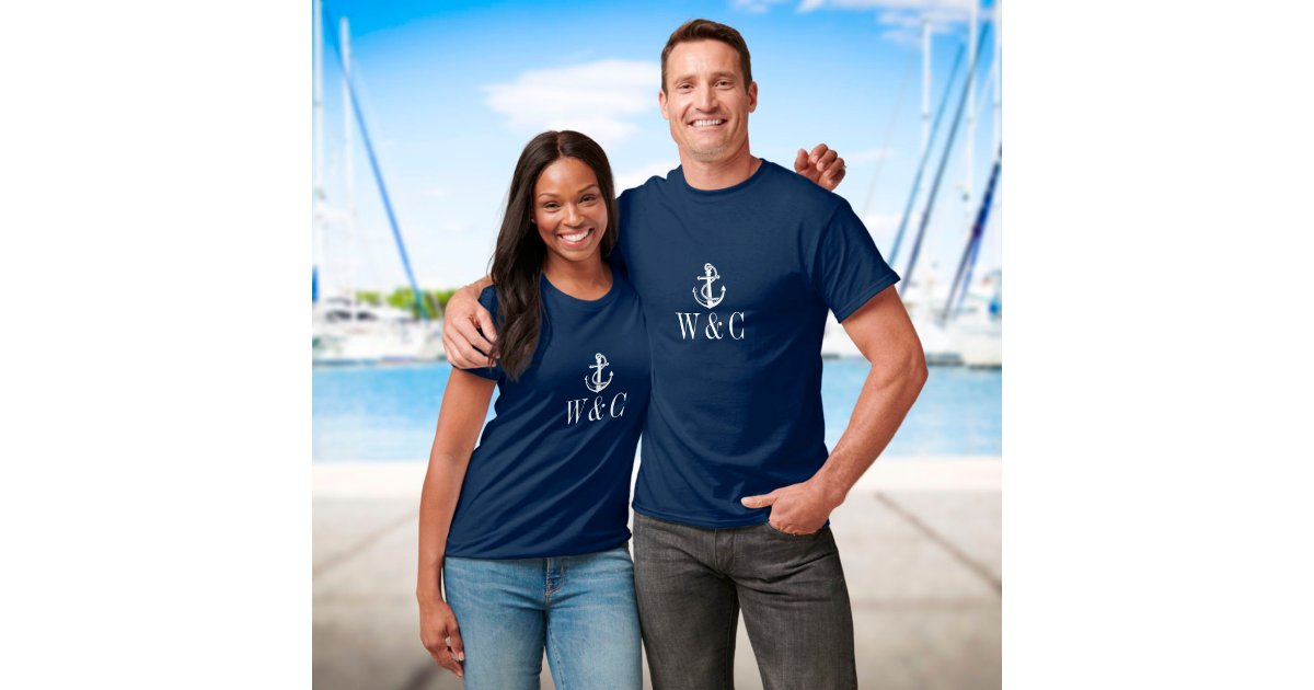 Personalized Monogram Nautical Boat Anchor T-Shirt | Zazzle