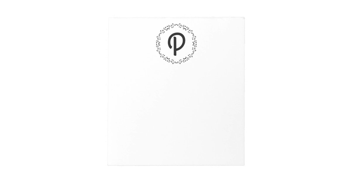Personalized Monogram Notepad | Zazzle