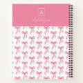 Personalized Monogram Pink Bow Pattern Notebook | Zazzle