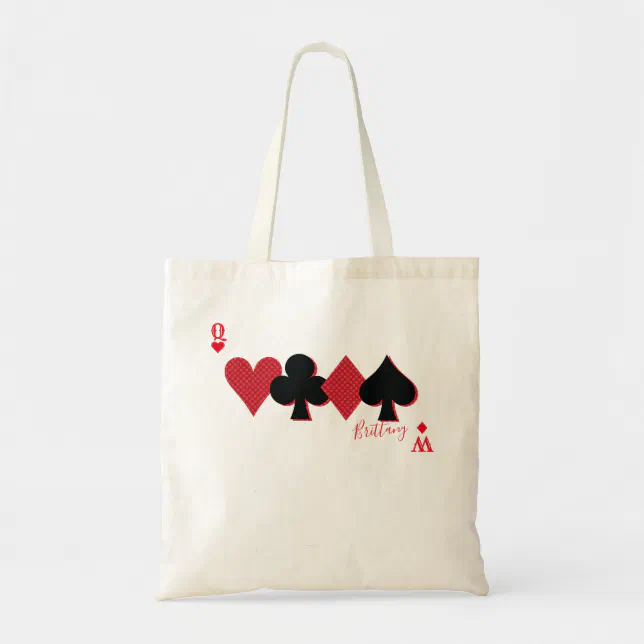 Personalized Monogram Playing Cards Bridge & Poker Tote Bag | Zazzle
