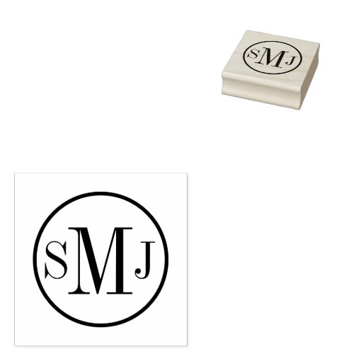 Personalized Monogram Rubber Stamp | Zazzle