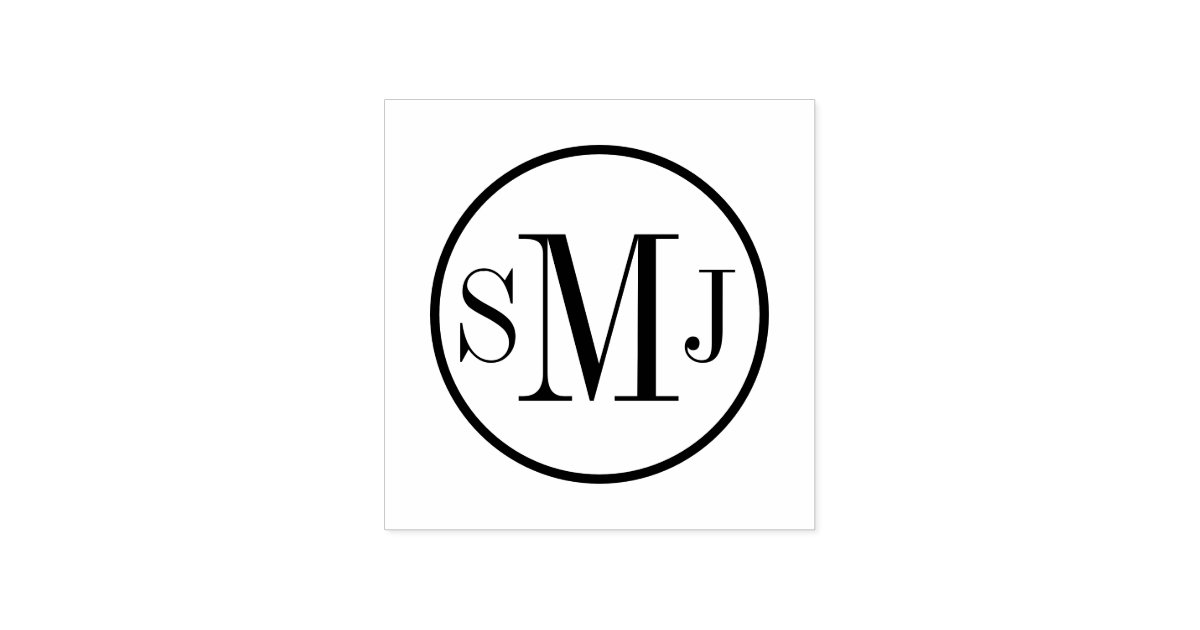 Personalized Monogram Rubber Stamp | Zazzle