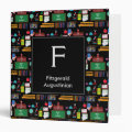 Personalized Monogram SCHOOL SUBJECTS Black 3 Ring Binder | Zazzle