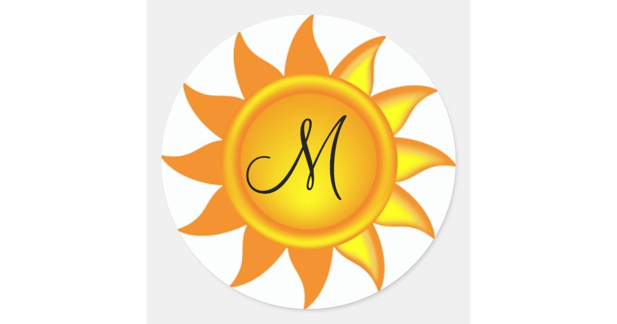 Personalized Monogram Sun Beach Stickers | Zazzle