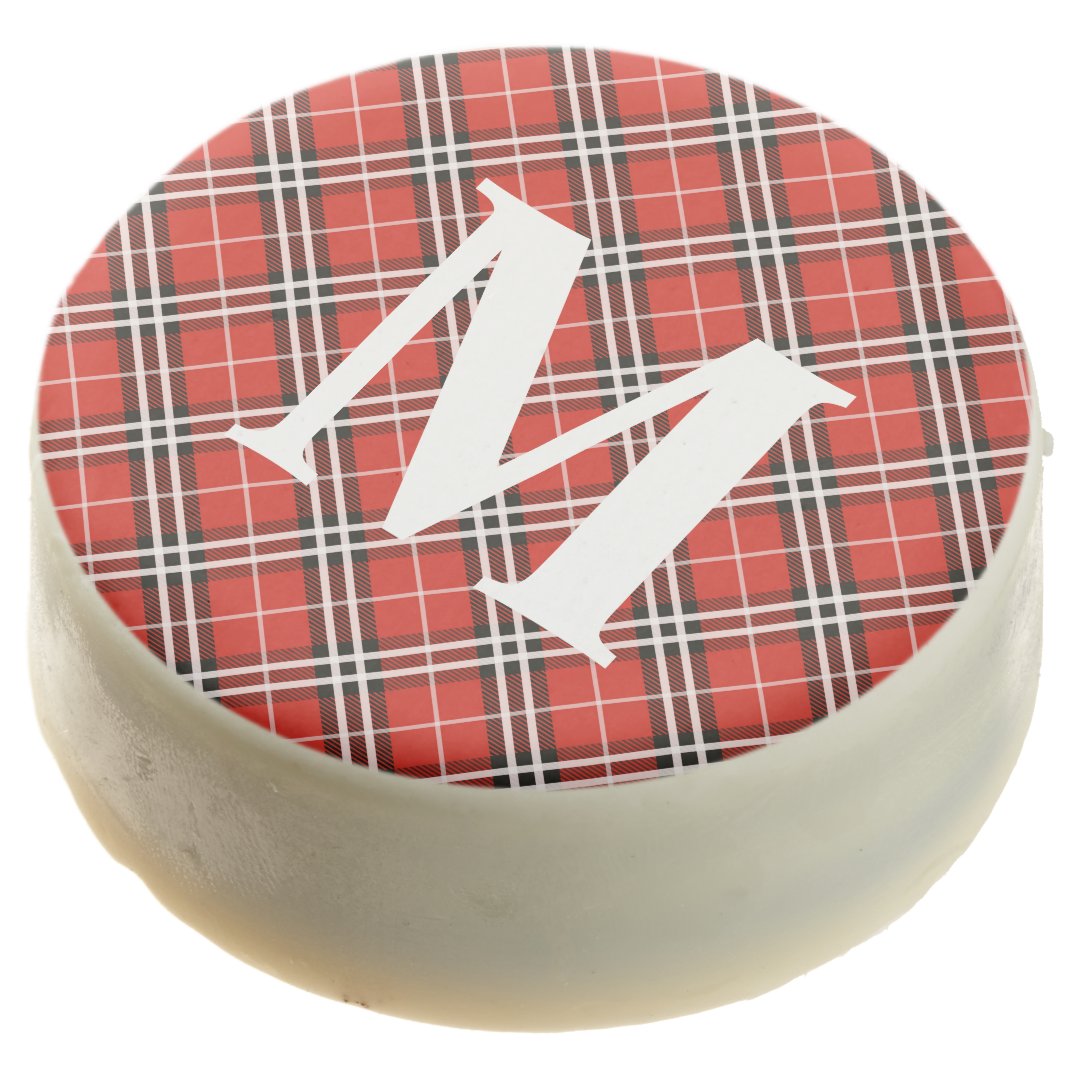 Personalized Monogram Tartan Oreo Holiday Cookies | Zazzle