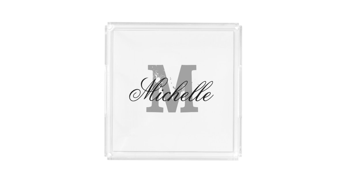 Personalized monogram transparent serving tray | Zazzle