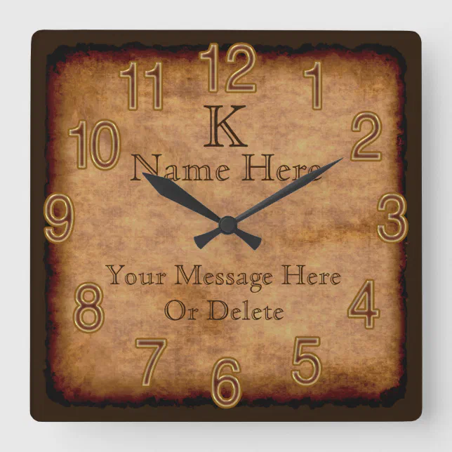Personalized Monogram Vintage Clock 3 Text Boxes | Zazzle