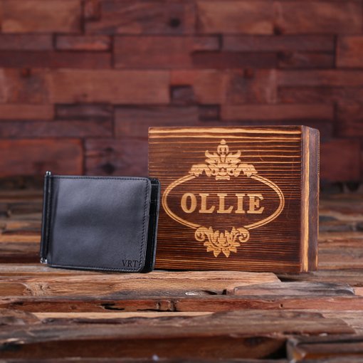 Personalized Monogrammed Bifold Wallet w/ Box | Zazzle
