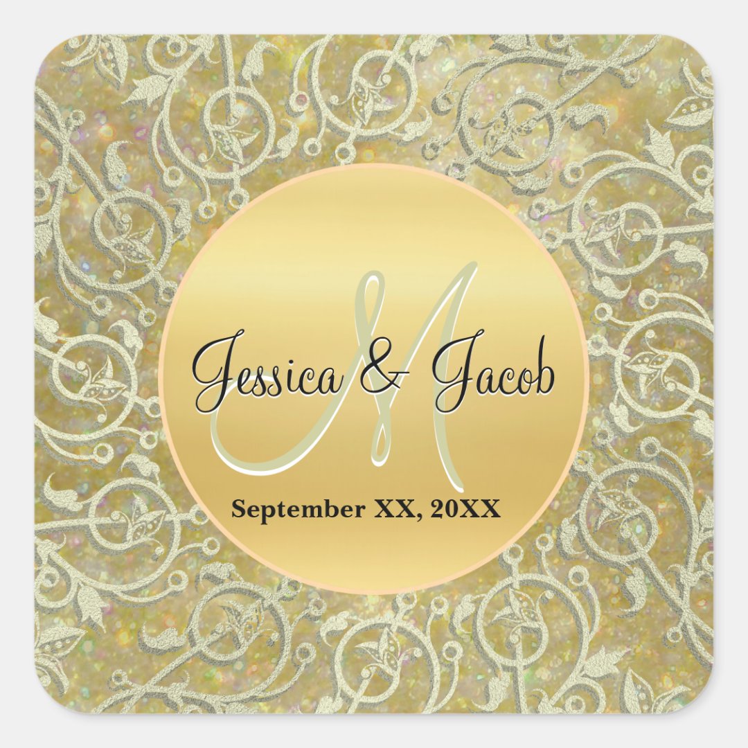 Personalized Monogrammed Wedding Stickers | Zazzle