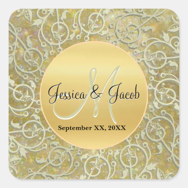Personalized Monogrammed Wedding Stickers | Zazzle