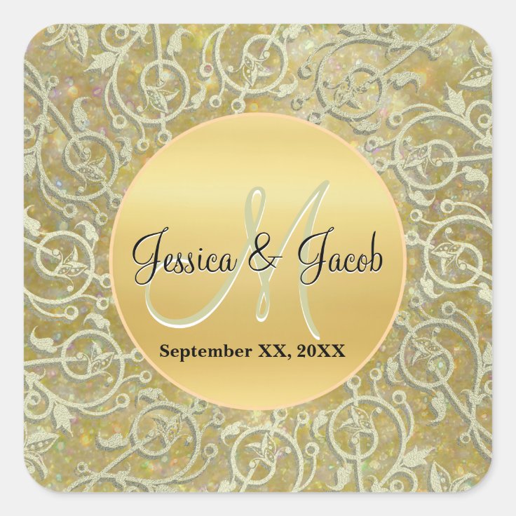 Personalized Monogrammed Wedding Stickers | Zazzle