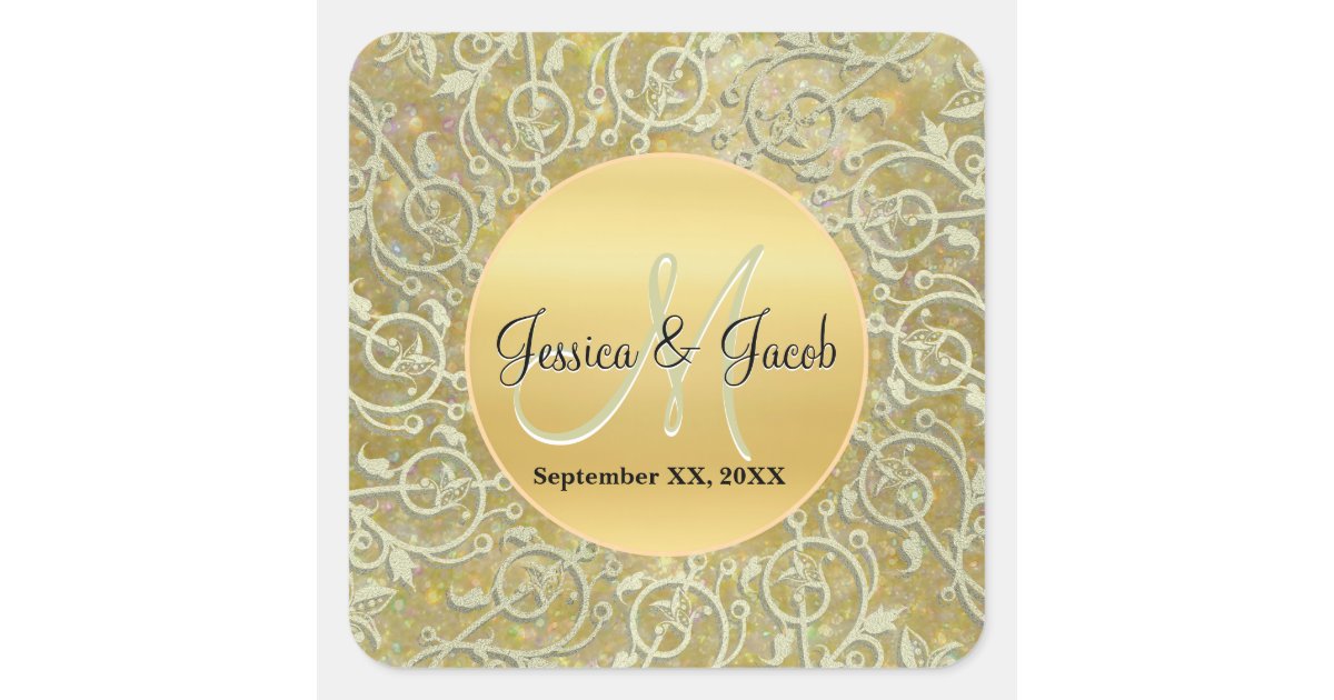 Personalized Monogrammed Wedding Stickers | Zazzle