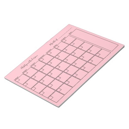 Personalized Monthly Planner Notepad | Zazzle