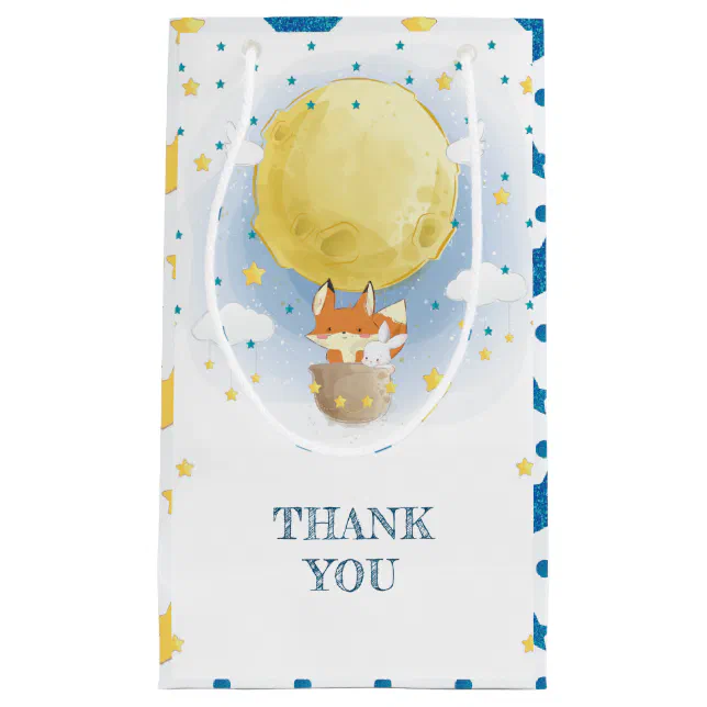 Personalized Moon Air Balloon Favor Small Gift Bag | Zazzle