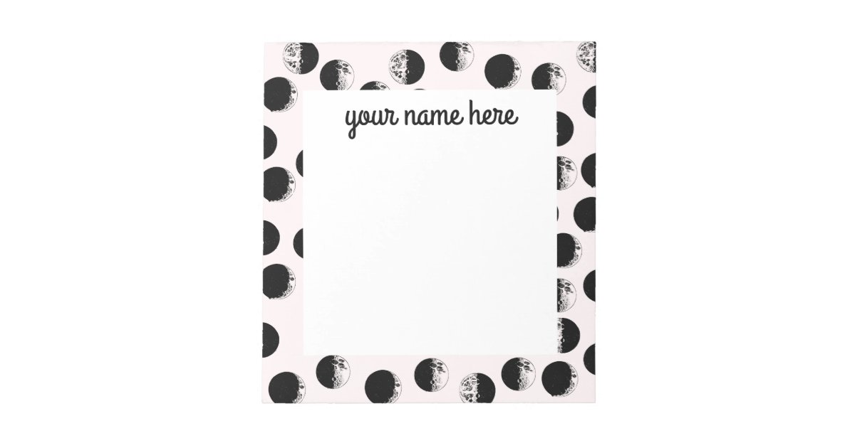 Personalized Moon phase notepad | Zazzle